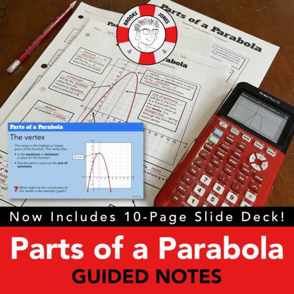 Parts of a Parabola: Guided Notes, Slide Presentation and BONUS Poster ...