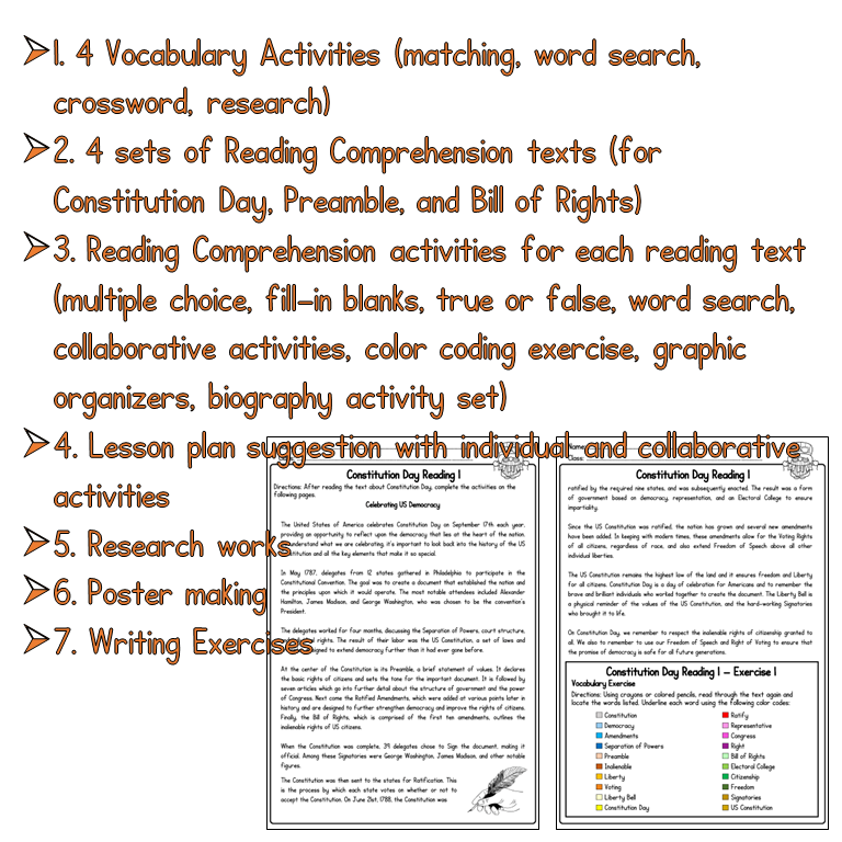 Constitution Day No-Prep ELA Worksheets | Made By Teachers
