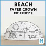 Beach Summer Paper Crowns Headband Printable Coloring Spring Craft ...