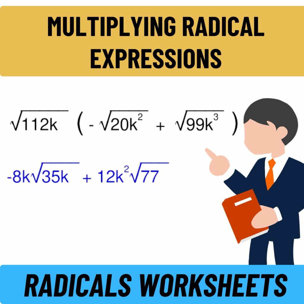 Radicals Worksheets - Multiplying Radical Expressions Worksheets | Made ...
