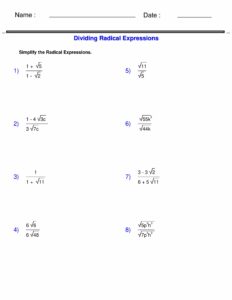 Radicals Worksheets - Dividing Radical Expressions Worksheets | Made By ...