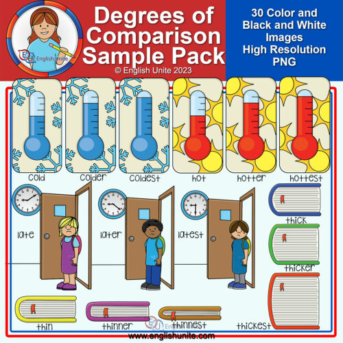 Clip Art - Degrees of Comparison Sample Pack | Made By Teachers