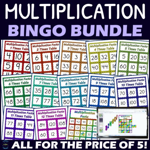 Times Tables Activity BUNDLE - Multiplication Facts Bingo Games | Made ...