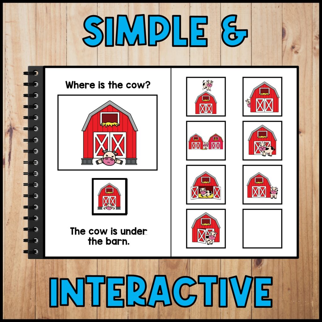 Farm Prepositions BUNDLE Adapted Books and Flash Cards | Interactive ...