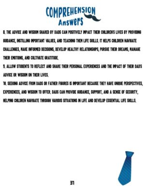 Fathers Day Reading & comprehension | Father's Day Reading Passages ...