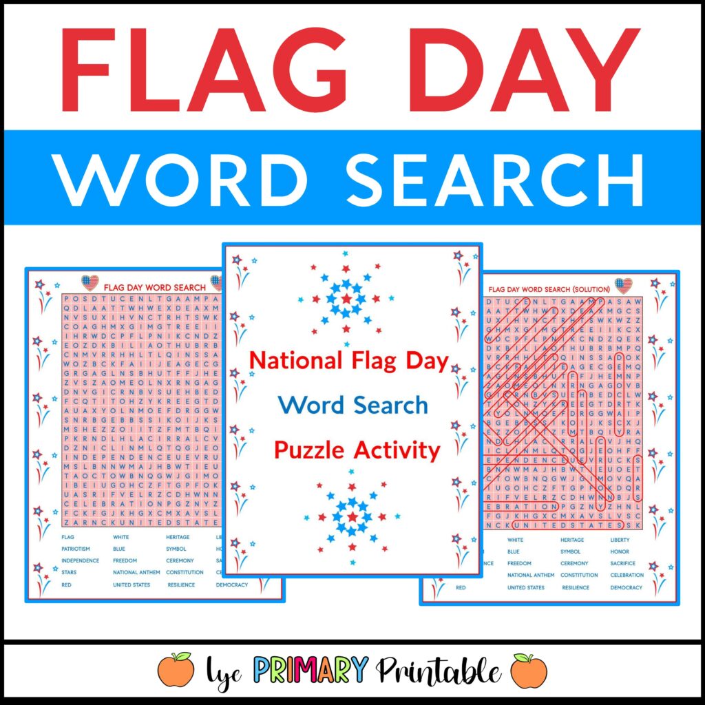 Flag Day Activities BUNDLE | Word Search, Crosswords & Coloring Page ...