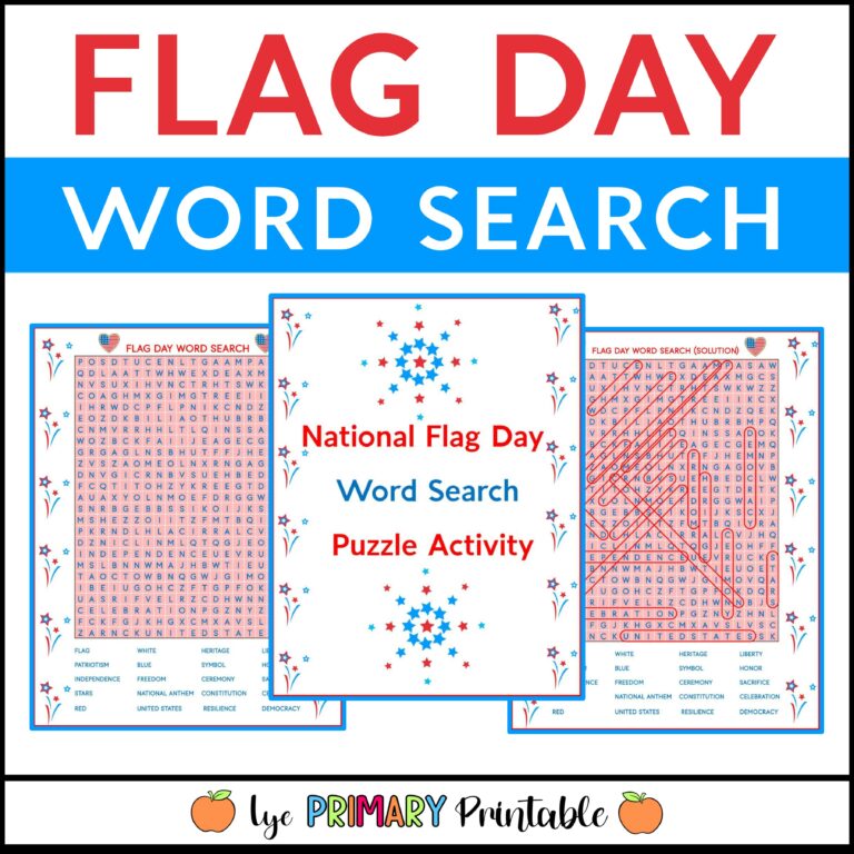 Flag Day Activities BUNDLE | Word Search, Crosswords & Coloring Page ...