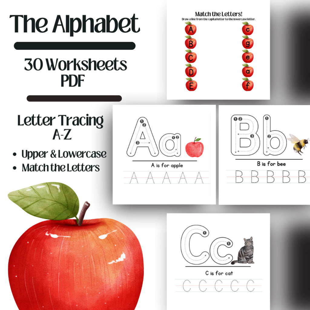 Alphabet Workbook - Letter Tracing & Matching, Preschool, Kindergarten ...