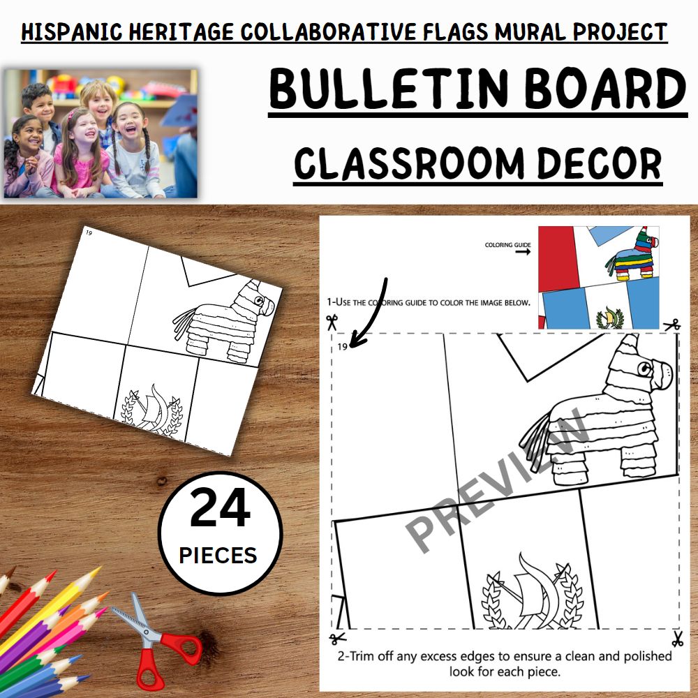 Hispanic Heritage Collaborative Flags Mural Project | Made By Teachers