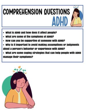Mental Health Awareness Reading Comprehension Passages Activities ADHD ...