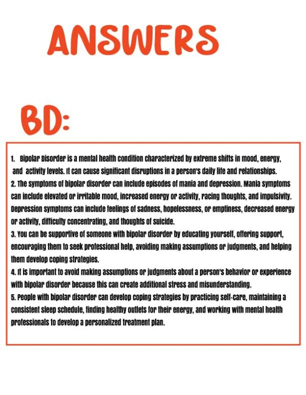 Mental Health Awareness Reading Comprehension Passages Activities ADHD ...