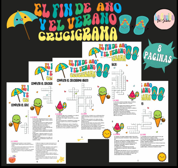 El Verano Crucigrama|Summer Crossword Puzzle Spanish El Verano búsqueda ...
