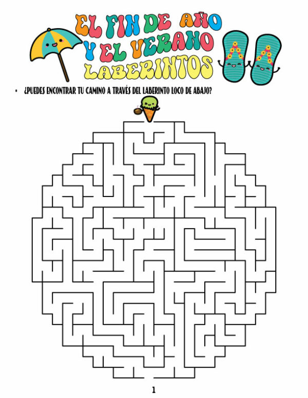 El Verano Laberintos | Summer Mazes Spanish | El Fin De Año Pasatiempo ...