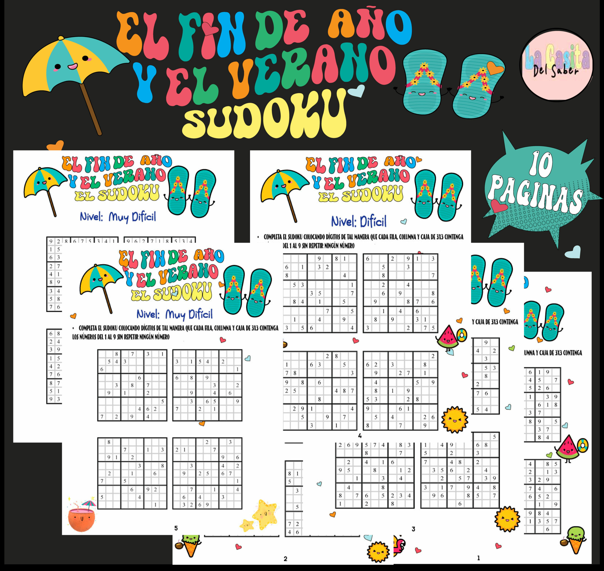 EL Verano sudoku ( Spanish) | Summer Sudoku Spanish Version | juego de ...