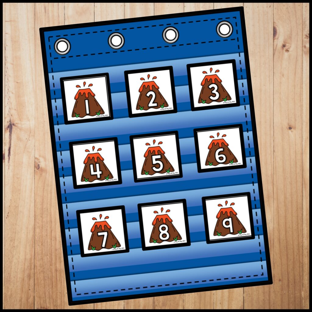 Dinosaur Pocket Chart Game Hide and Seek | Letter and Number ...