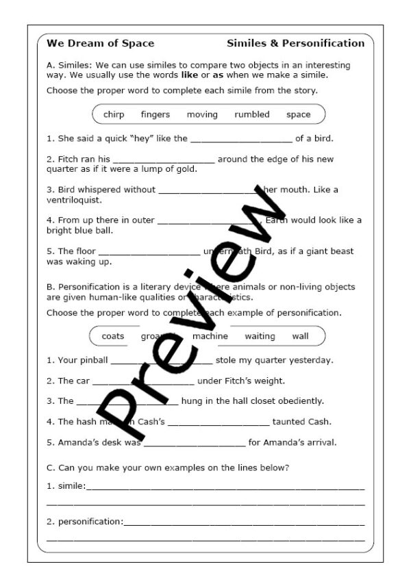 Erin Entrada Kelly "We Dream of Space" worksheets | Made By Teachers