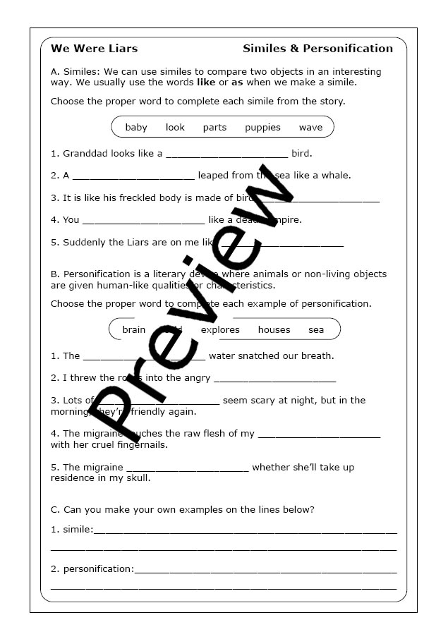 E. Lockhart "We Were Liars" worksheets | Made By Teachers