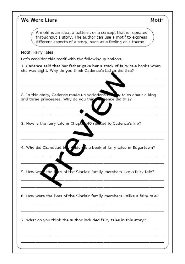 E. Lockhart "We Were Liars" worksheets | Made By Teachers