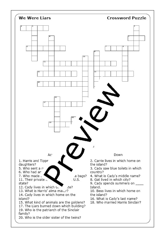 E. Lockhart "We Were Liars" worksheets | Made By Teachers