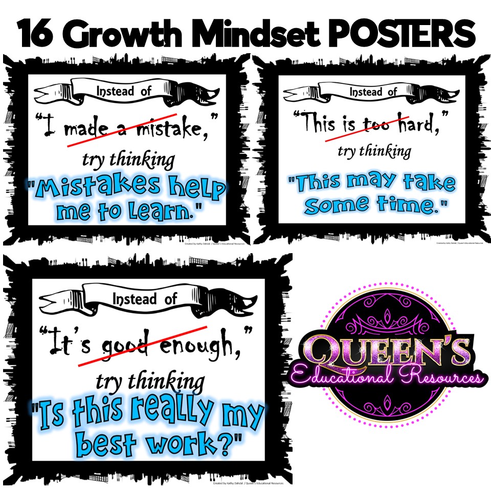Growth Mindset Posters | Positive Affirmation Posters | Bulletin Boards ...