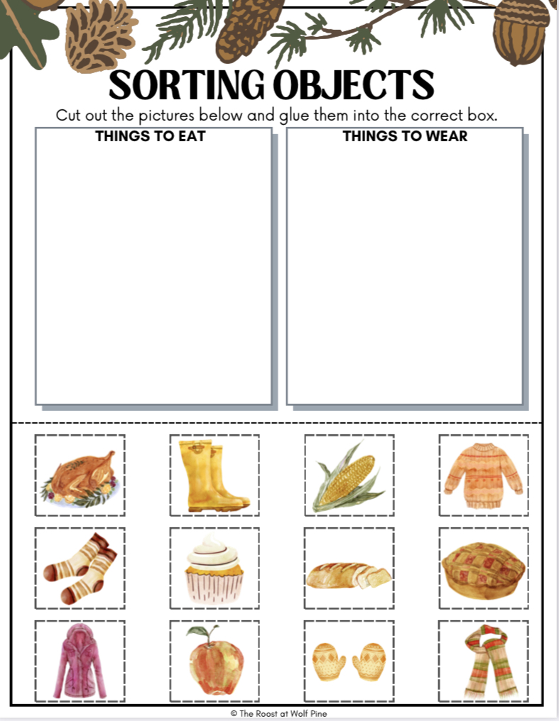 Thanksgiving Worksheets Kindergarten & First Grade, Workbook, Printable ...