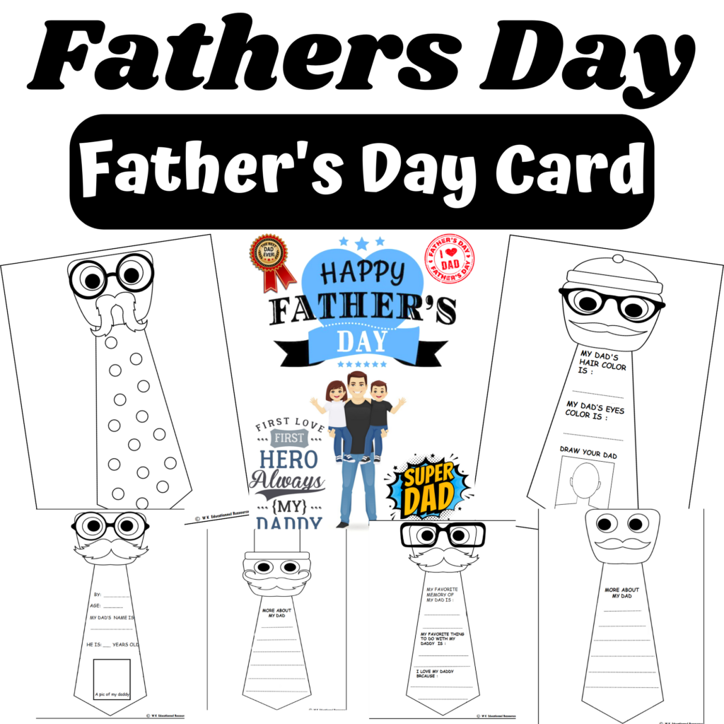Father's Day Card Craft Activities for Dad All About My Dad Coloring ...