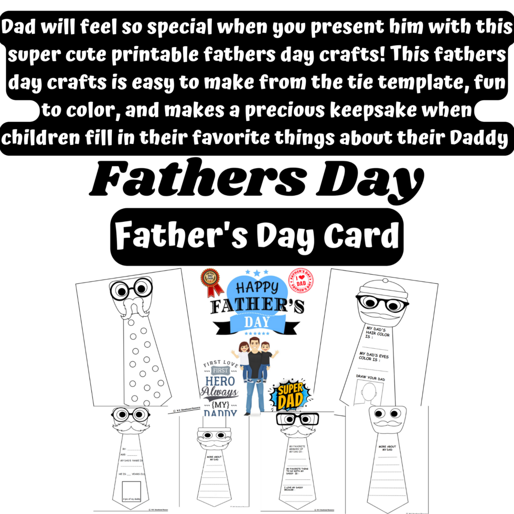 Father's Day Card Craft Activities for Dad All About My Dad Coloring ...