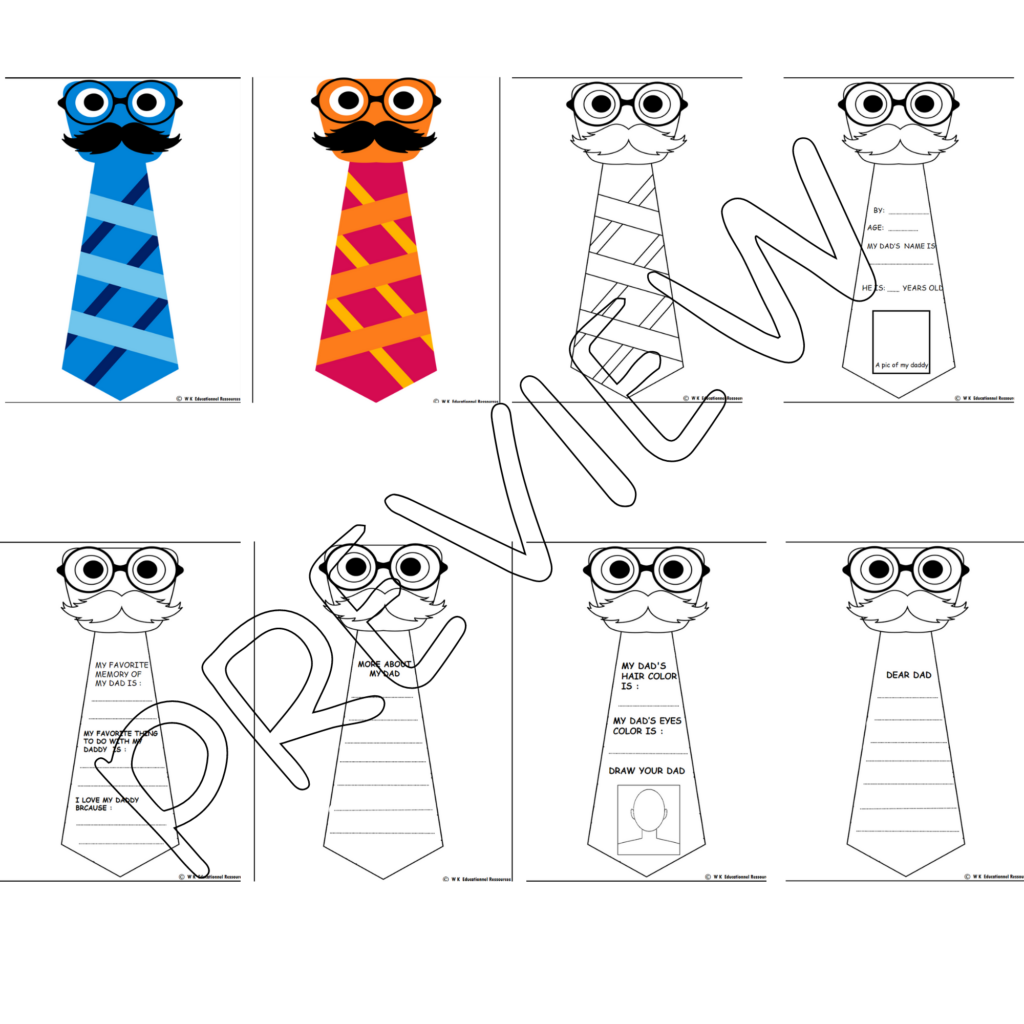 Father's Day Card Craft Activities for Dad All About My Dad Coloring ...