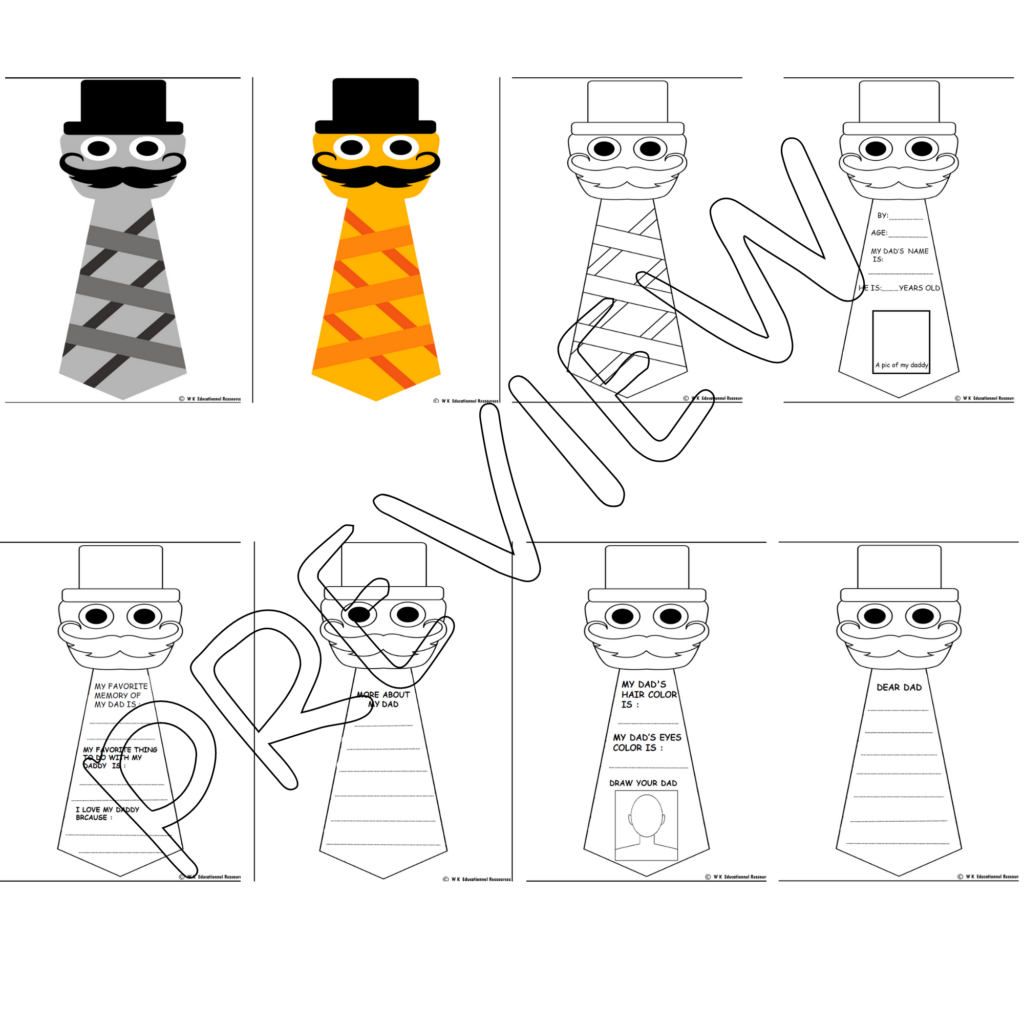 Father's Day Card Craft Activities for Dad All About My Dad Coloring ...