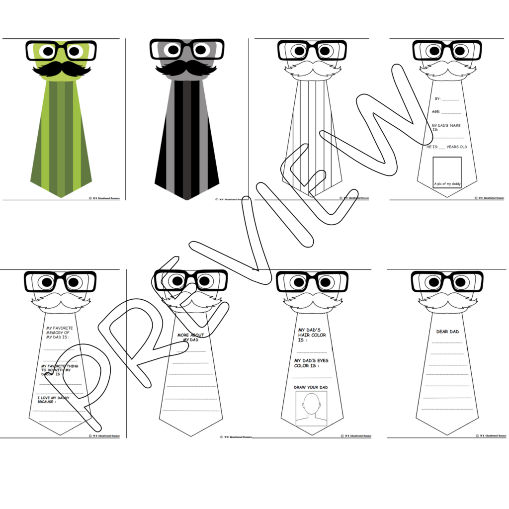 Father's Day Card Craft Activities for Dad All About My Dad Coloring ...