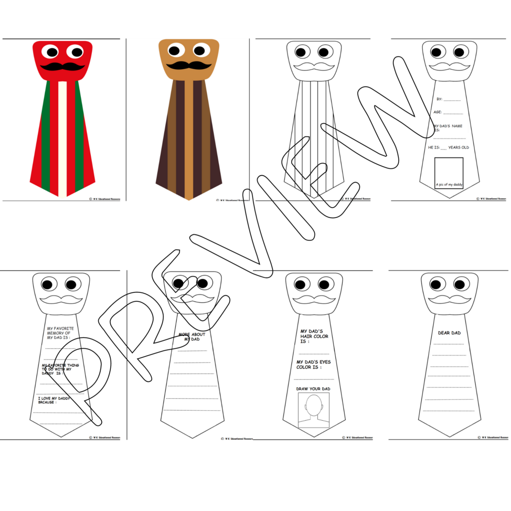 Father's Day Card Craft Activities for Dad All About My Dad Coloring ...