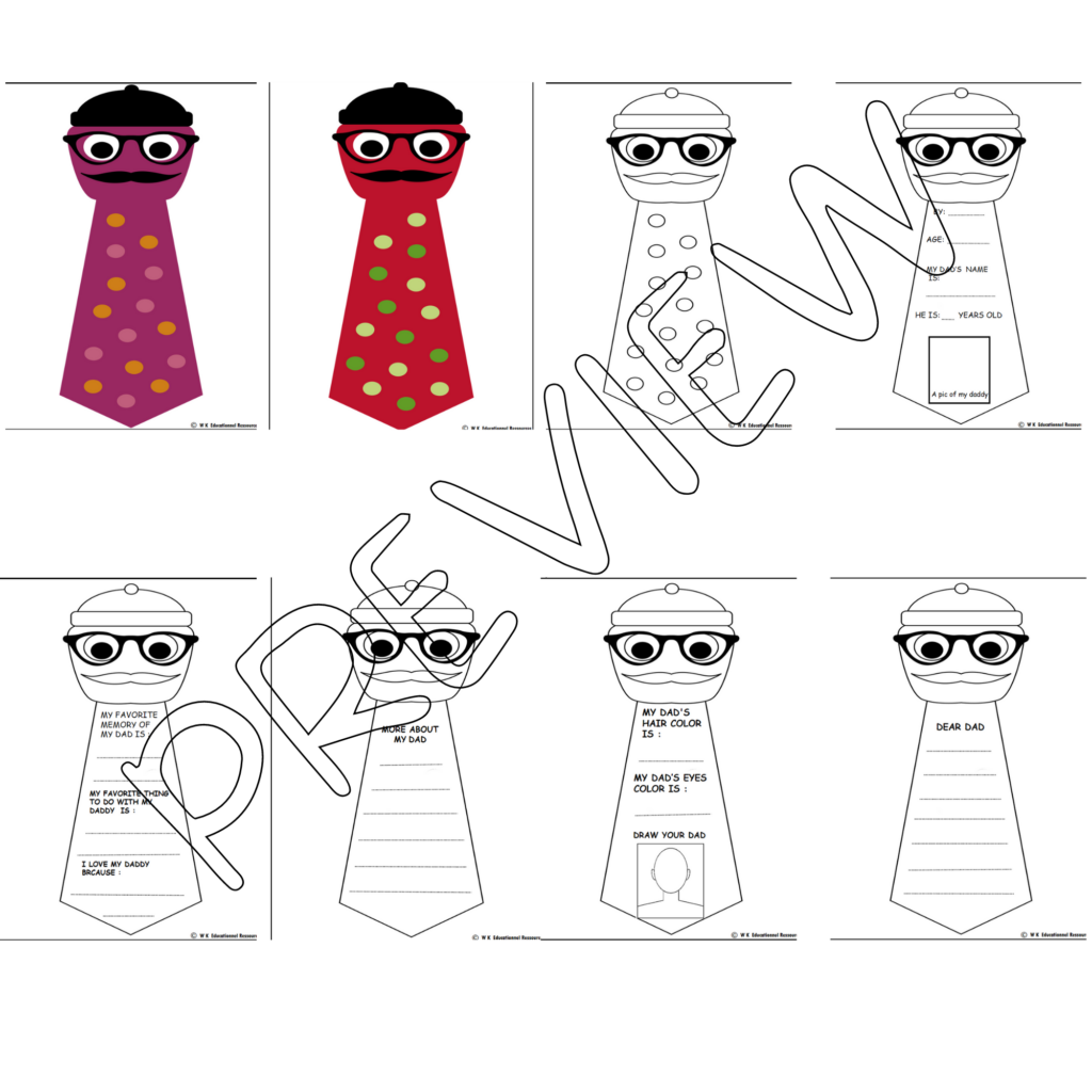 Father's Day Card Craft Activities for Dad All About My Dad Coloring ...