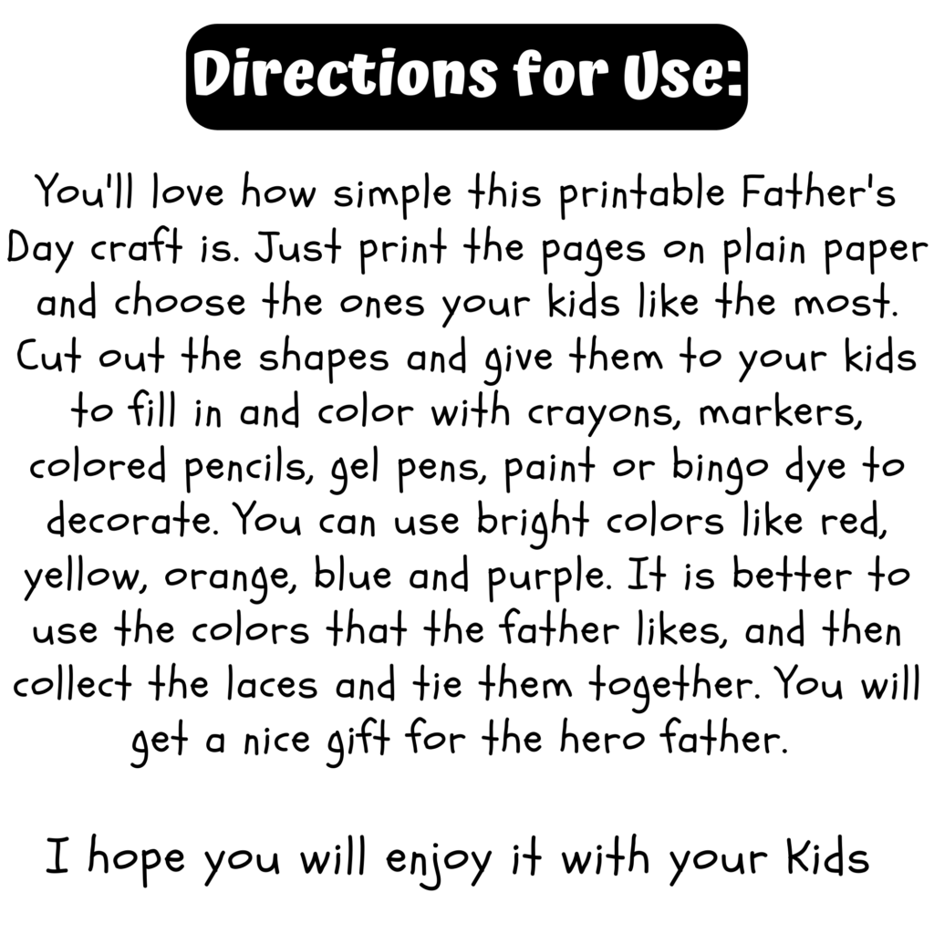 Father's Day Card Craft Activities for Dad All About My Dad Coloring ...