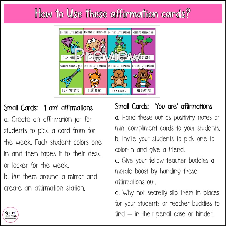 Positive Affirmation Cards | Made By Teachers