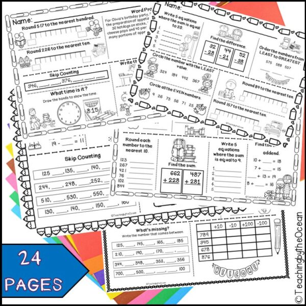 3rd Grade Math Morning Work - Back to School | Made By Teachers