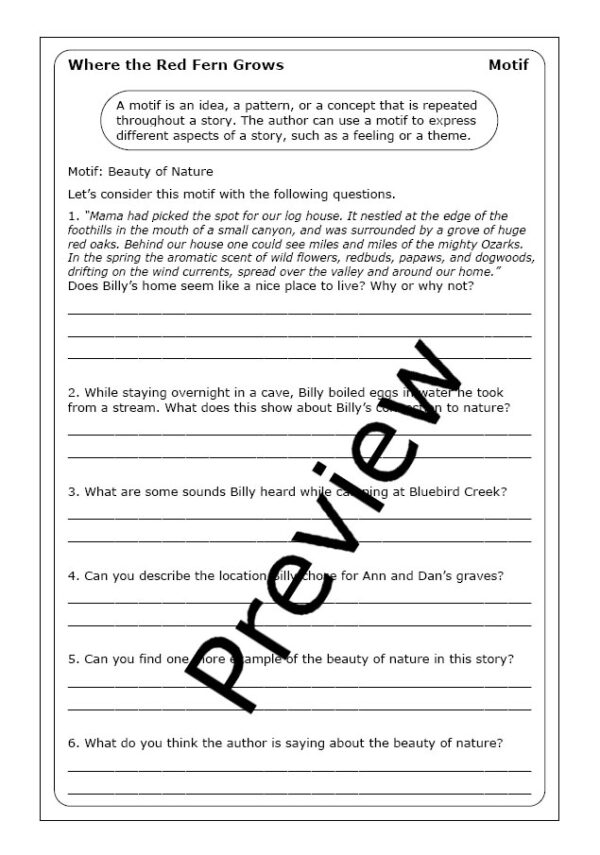 Wilson Rawls "Where the Red Fern Grows" worksheets | Made By Teachers