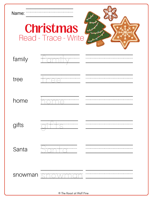 CHRISTMAS WORKSHEETS Kindergarten - First Grade, Homeschool, Education ...