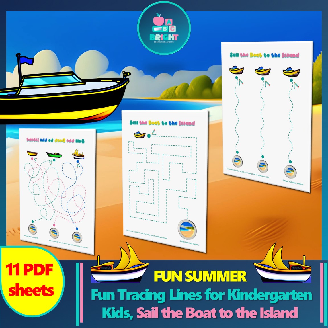 Fun Summer Activities for Kids, Fun Tracing Lines for Kindergarten Kids ...