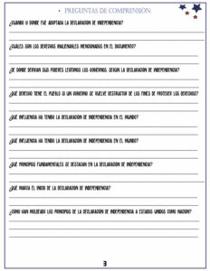 4th Of July Reading & Comprehension in Spanish| 4 De Julio Lectura y ...