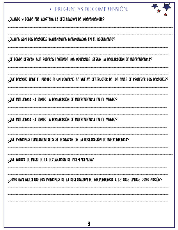 4th Of July Reading & Comprehension in Spanish| 4 De Julio Lectura y ...