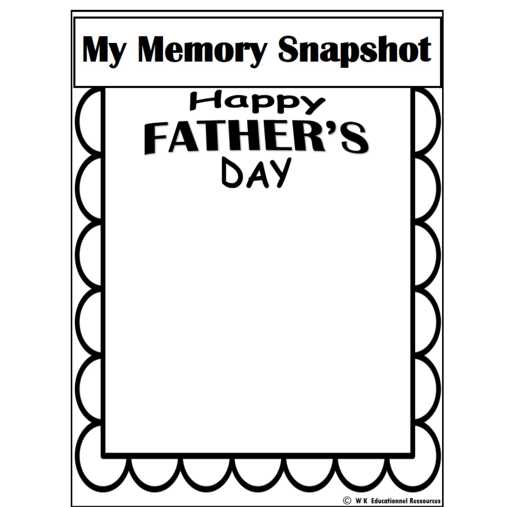 Father's Day Snapshots Craft Activities Memory Book All About My Dad ...