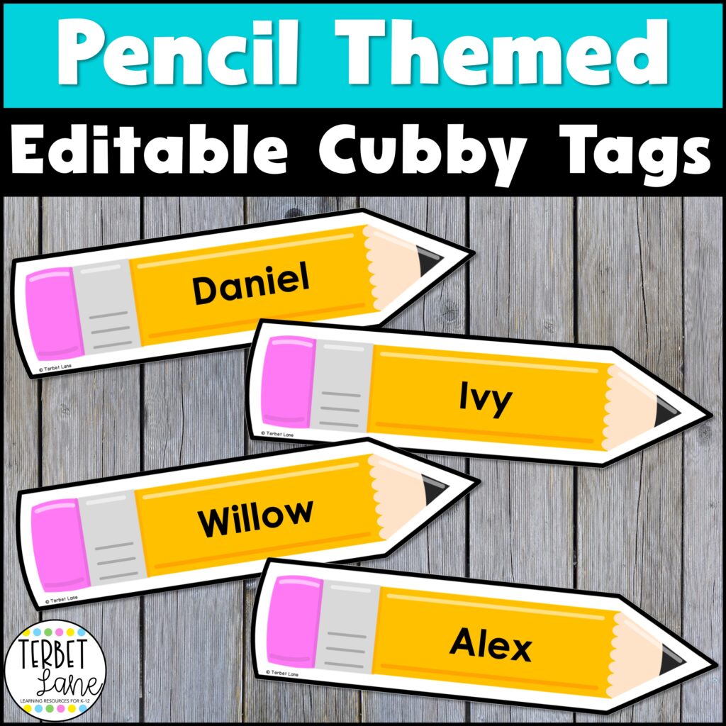 Editable Pencil Cubby Tags | Locker Labels | Made By Teachers