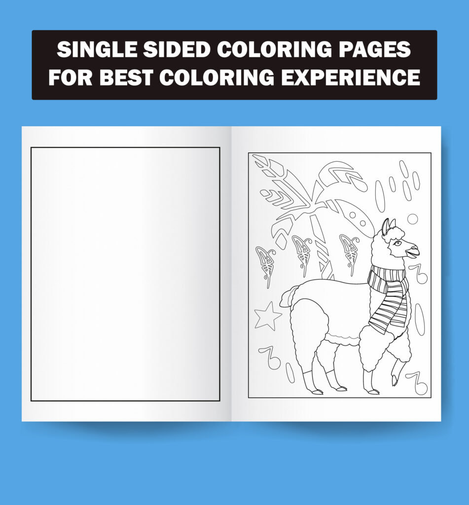 Printable Llama coloring book for kids - 46 Unique llama illustrations ...