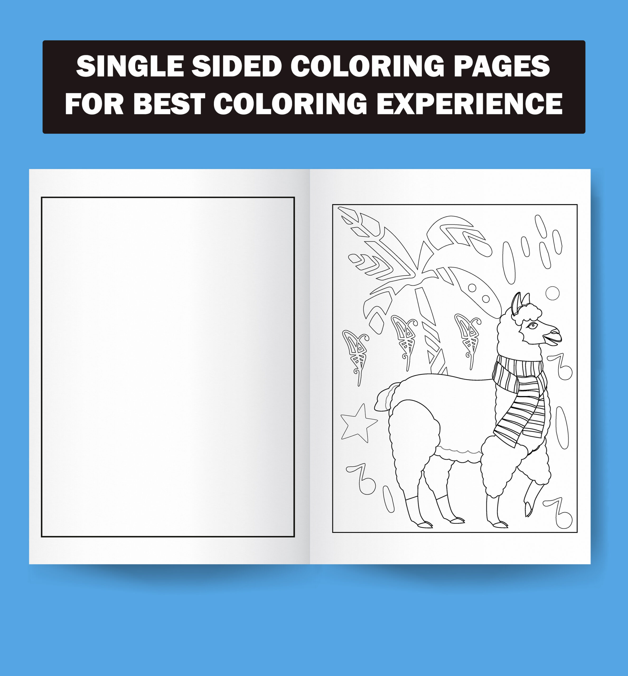 Printable Llama coloring book for kids - 46 Unique llama illustrations ...