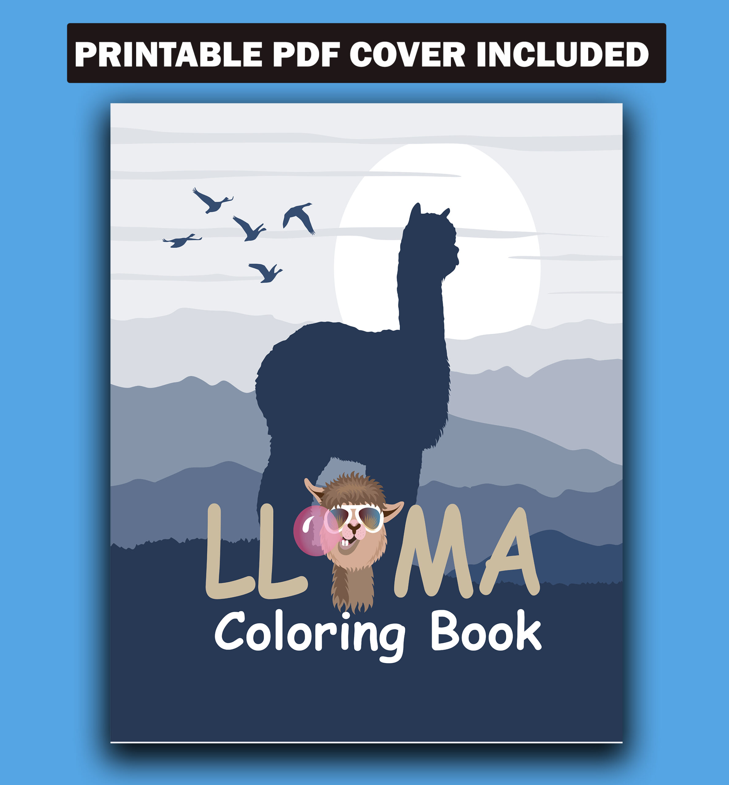 Printable Llama coloring book for kids - 46 Unique llama illustrations ...