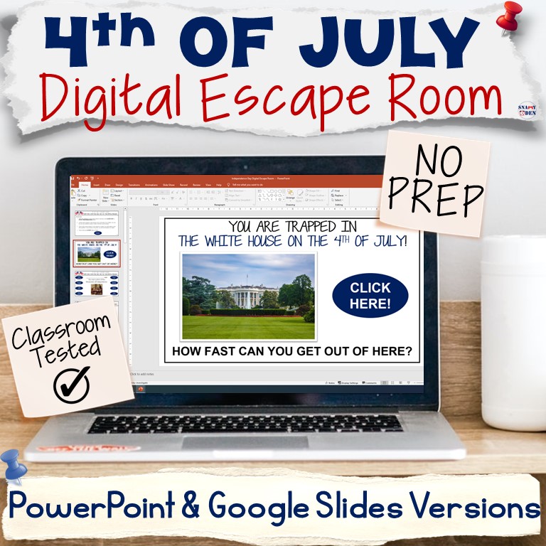 4th of July Digital Escape Room - Independence Day Trivia Research ...