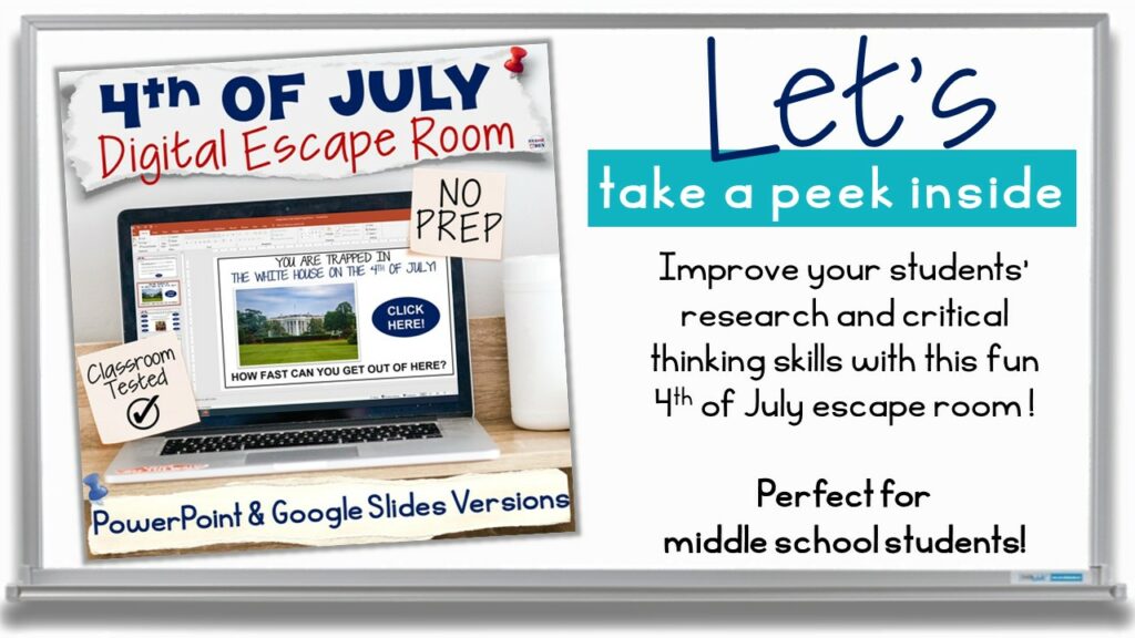 4th of July Digital Escape Room - Independence Day Trivia Research ...