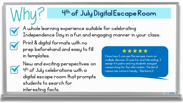 4th of July Digital Escape Room - Independence Day Trivia Research ...