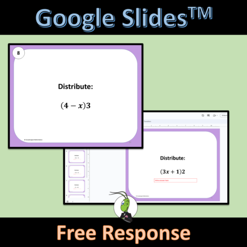 Distributive Property 1 Algebra 1 Google Slides, Forms and Print Task ...