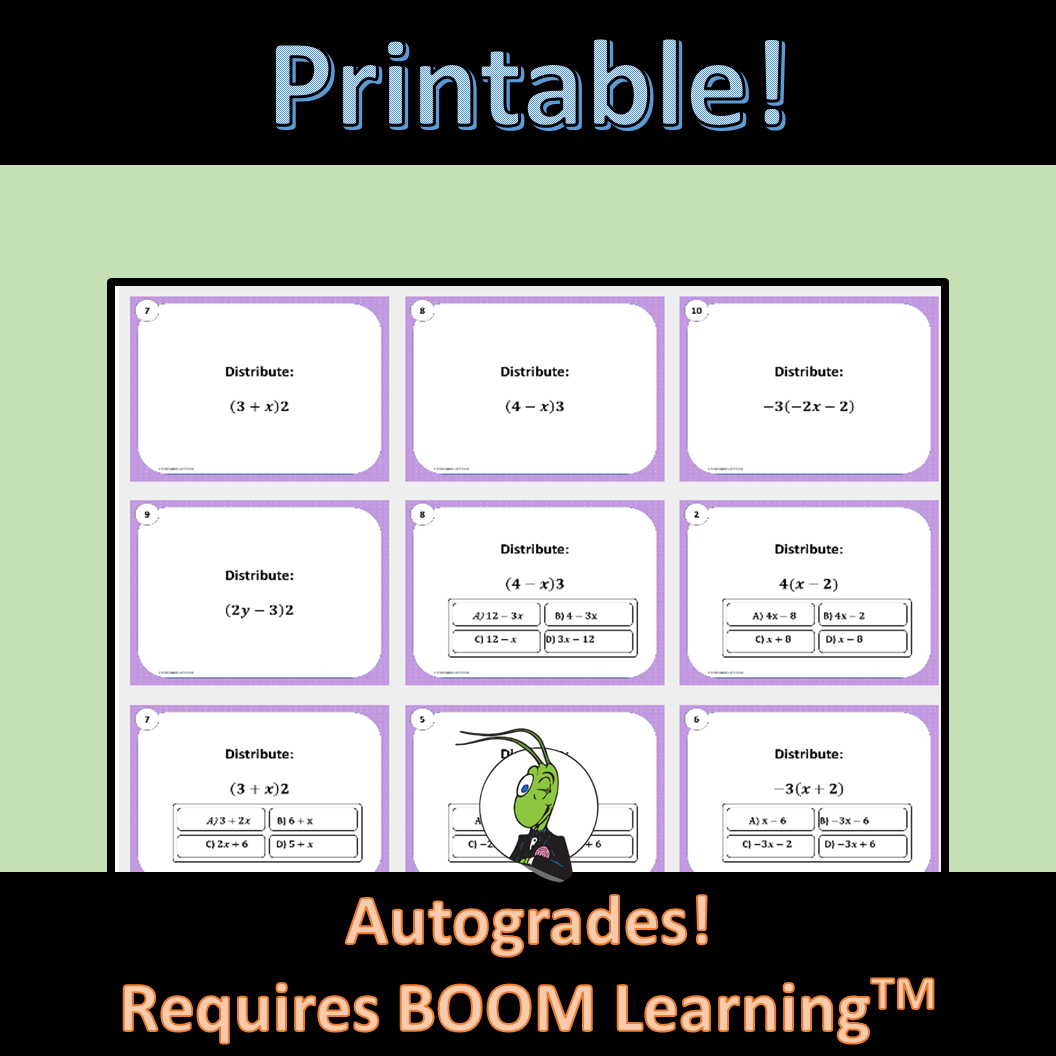 Distributive Property 1 Boom Digital Task Cards | Made By Teachers